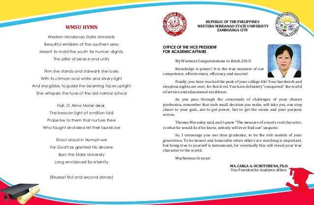 Western Mindanao State University Graduation Programme 2015