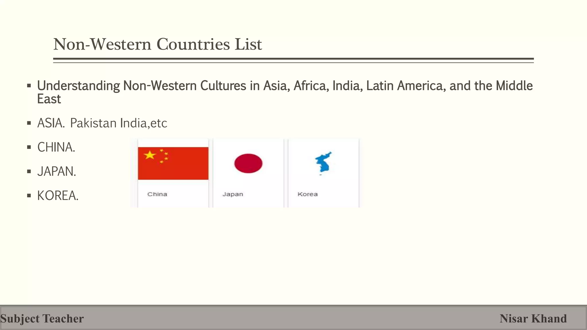 Western non western Settlement, Culture and Countries | PPT