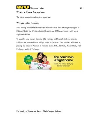 Western Union Project on 4 P's of marketing | DOCX