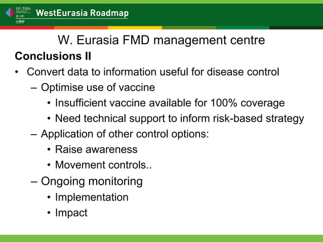 Regional FMD management support – functions and proposals | PPT