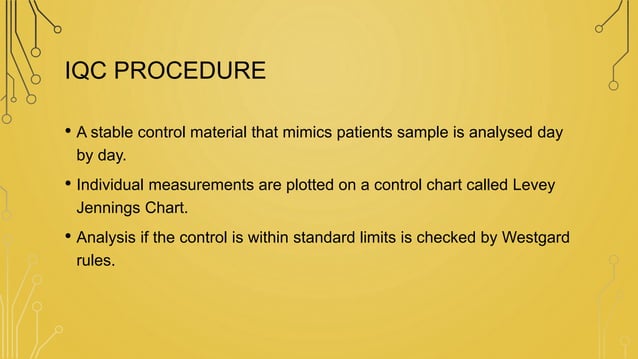 Westgard's rules and LJ (Levey Jennings) Charts. | PPTX