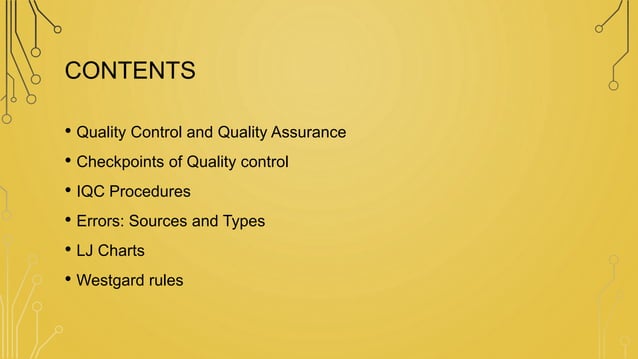 Westgard's rules and LJ (Levey Jennings) Charts. | PPTX
