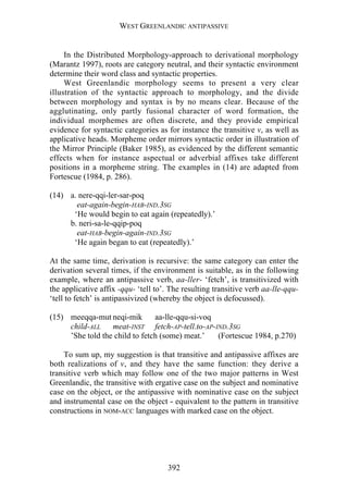 West greenlandic antipassive | PDF