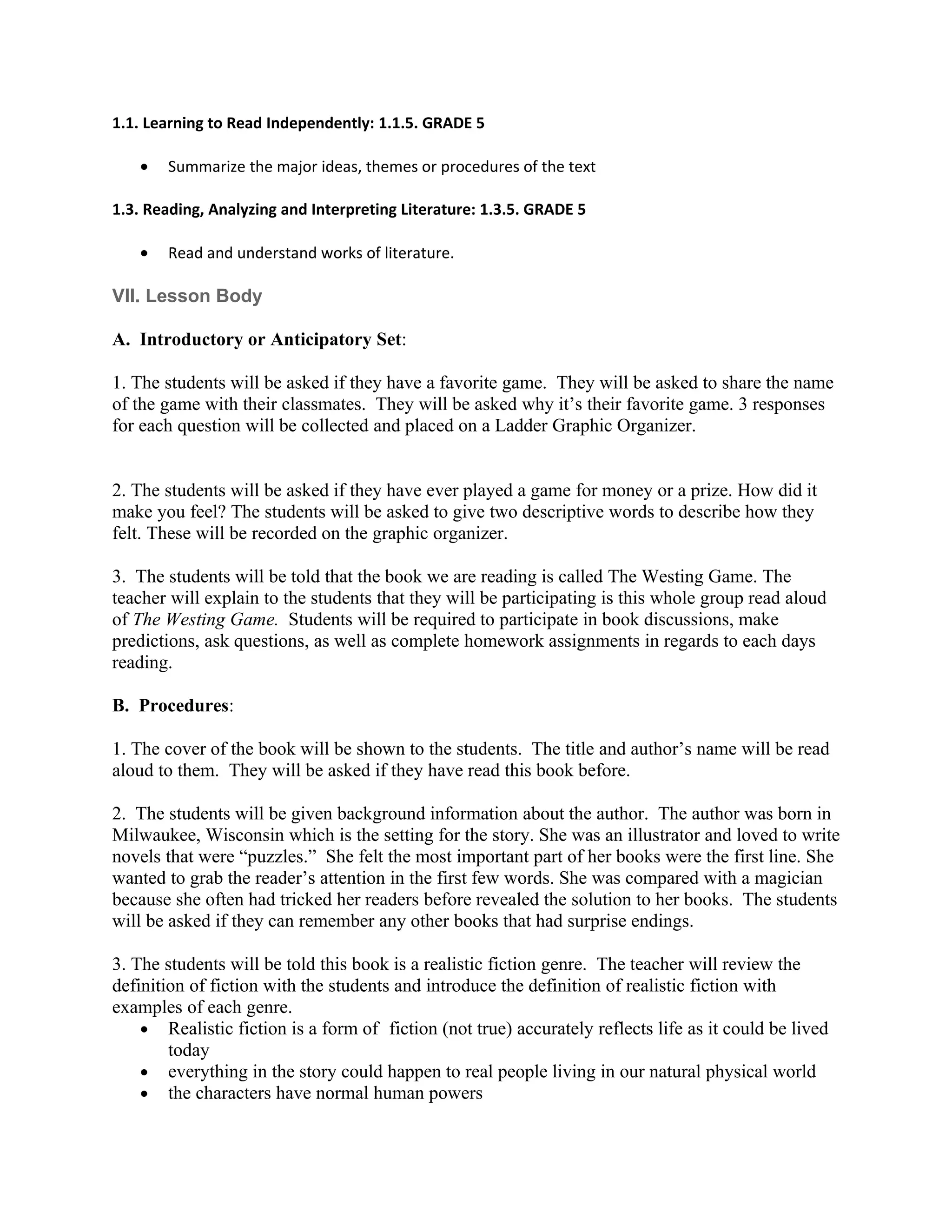 Westing game intro literature unit | PDF