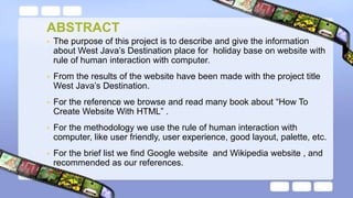 West java’s destination | PPTX