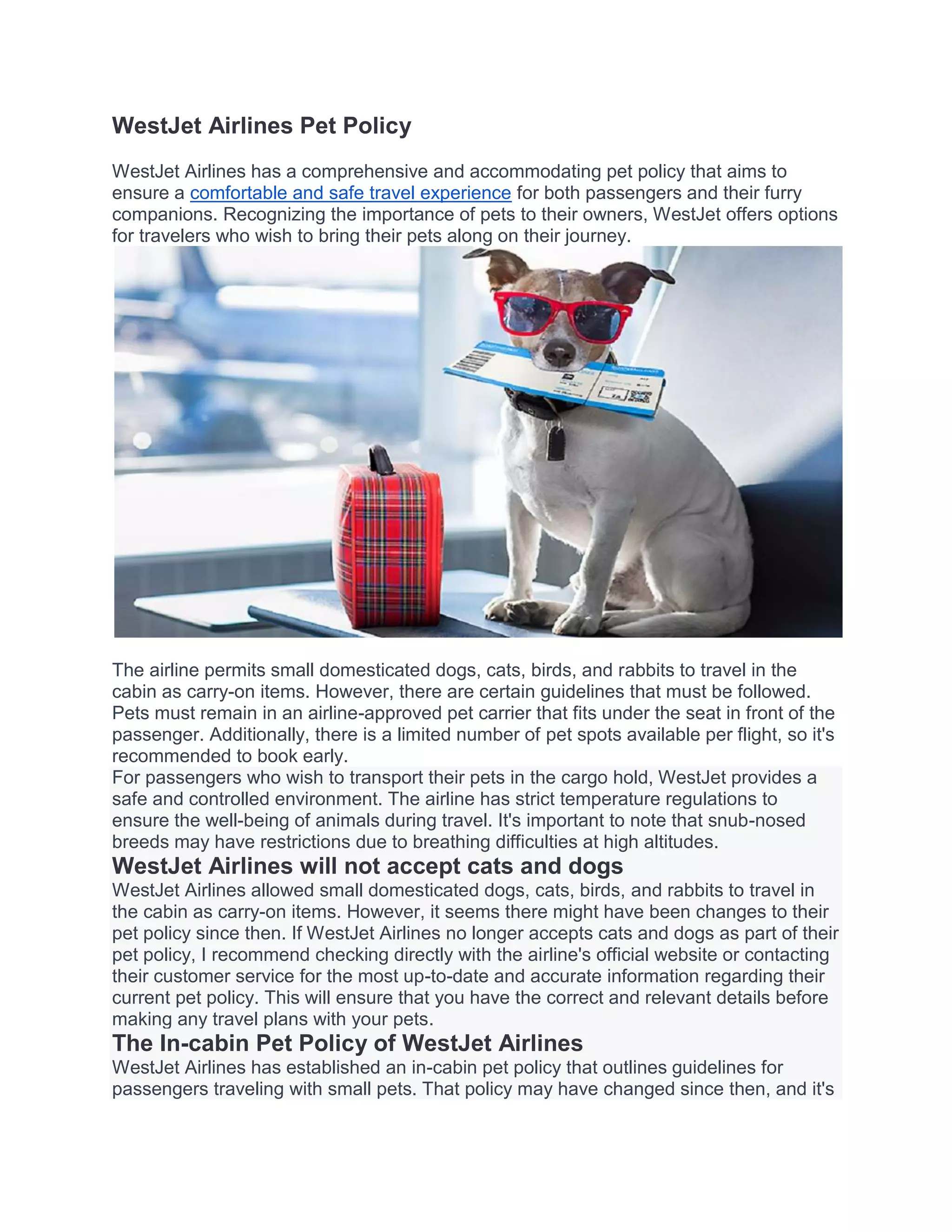 WestJet Airlines Pet Policy.docx