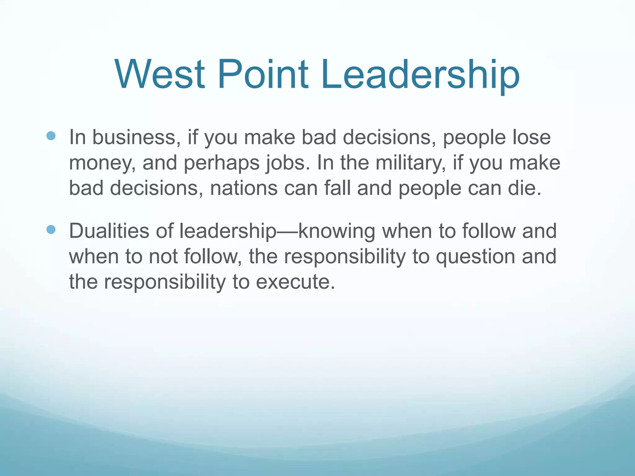 West Point Leadership | PPTX