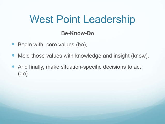 West Point Leadership | PPTX | Education