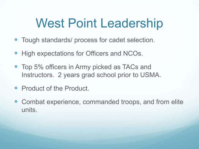 West Point Leadership | PPTX | Education