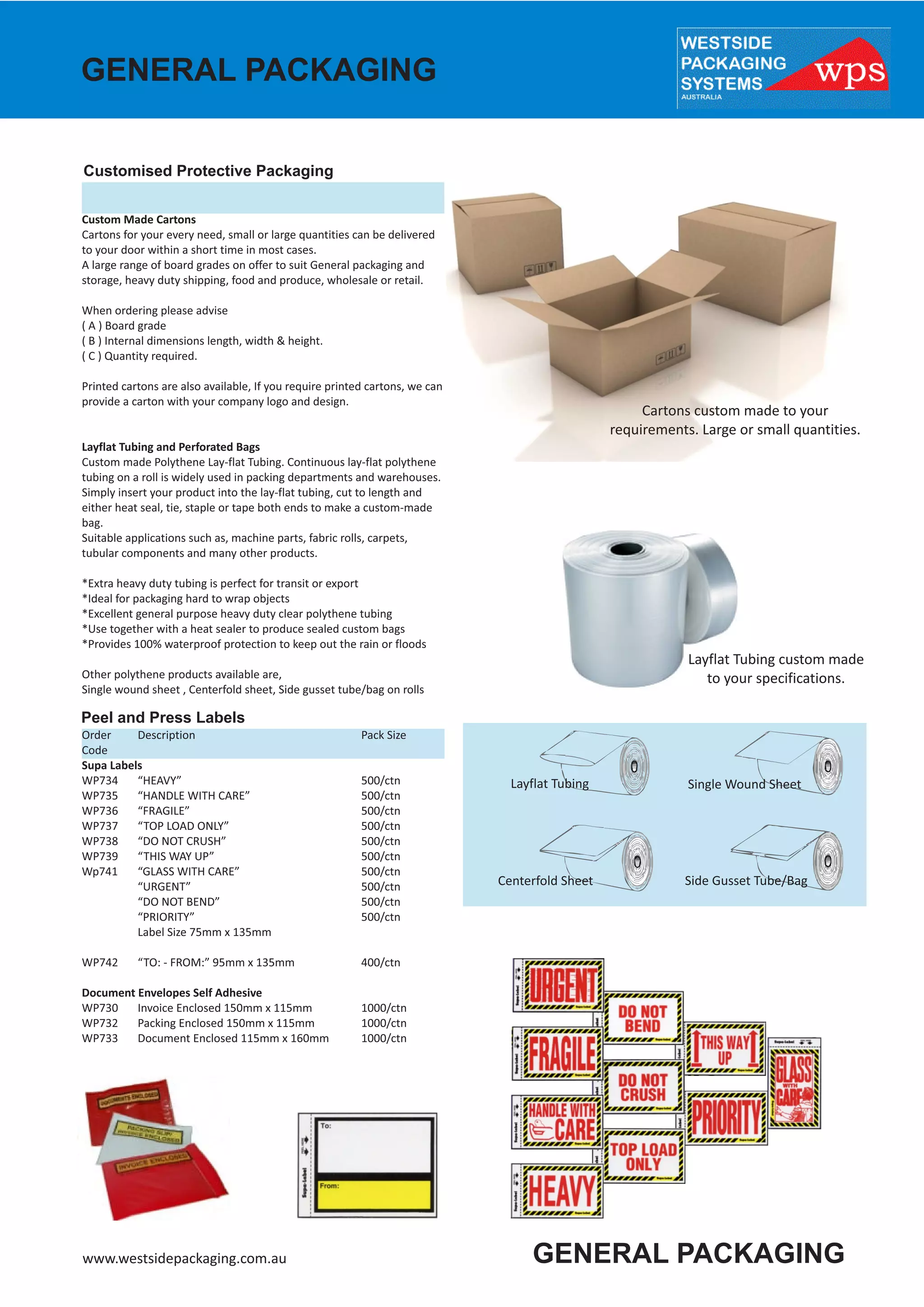Westside packaging product | PDF