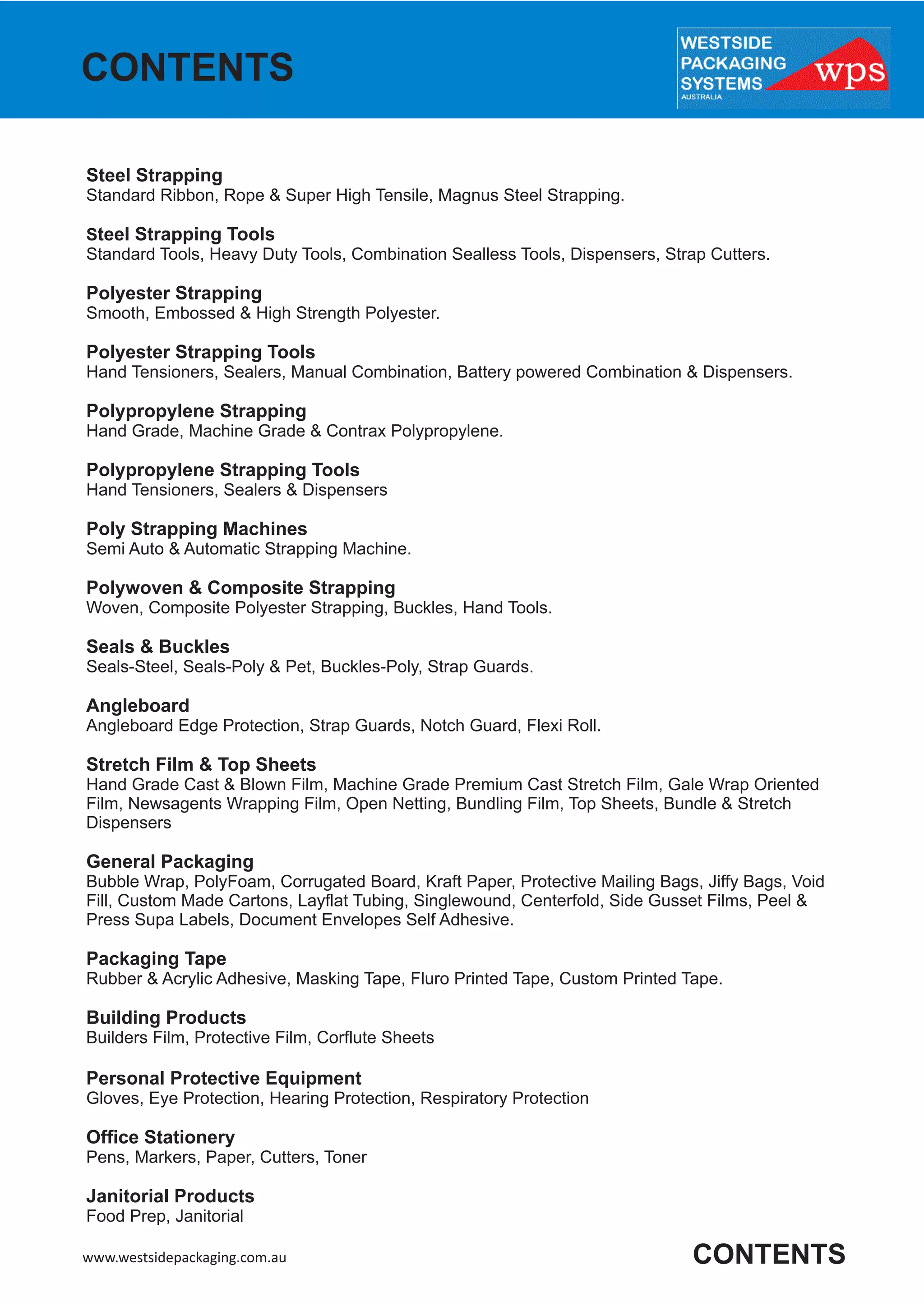 Westside packaging product | PDF