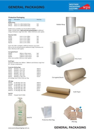 Westside packaging product | PDF