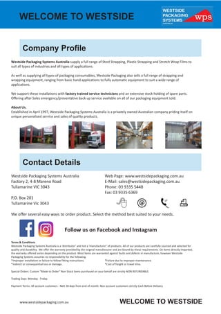 Westside packaging product | PDF