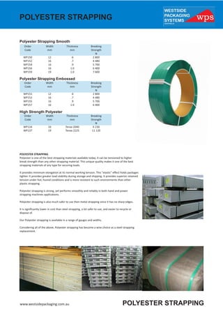 Westside packaging product | PDF