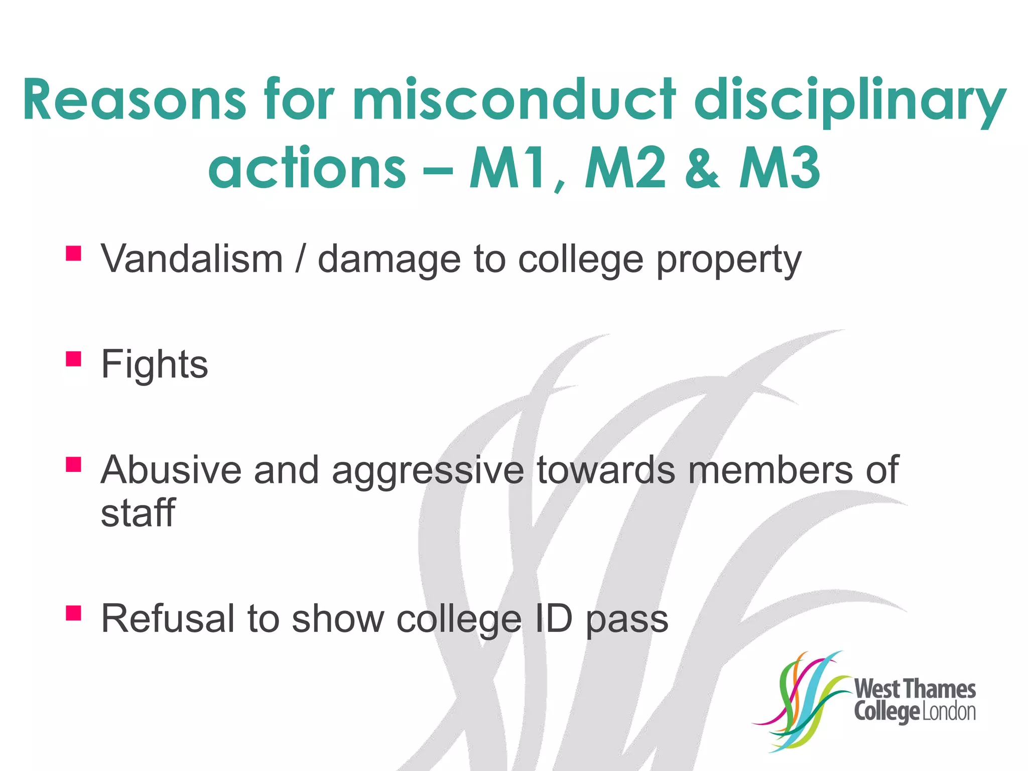 West Thames College student disciplinary procedures | PPTX
