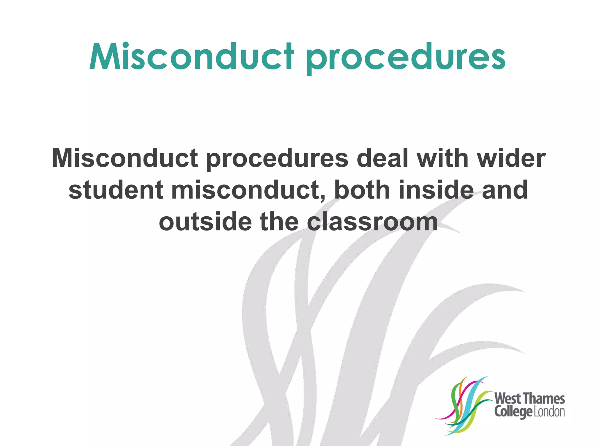 West Thames College student disciplinary procedures | PPTX