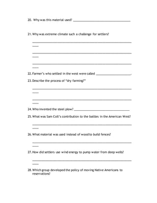 Westward expansion after the civil war | DOCX