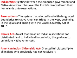 Westward expansion vocabulary | PPT