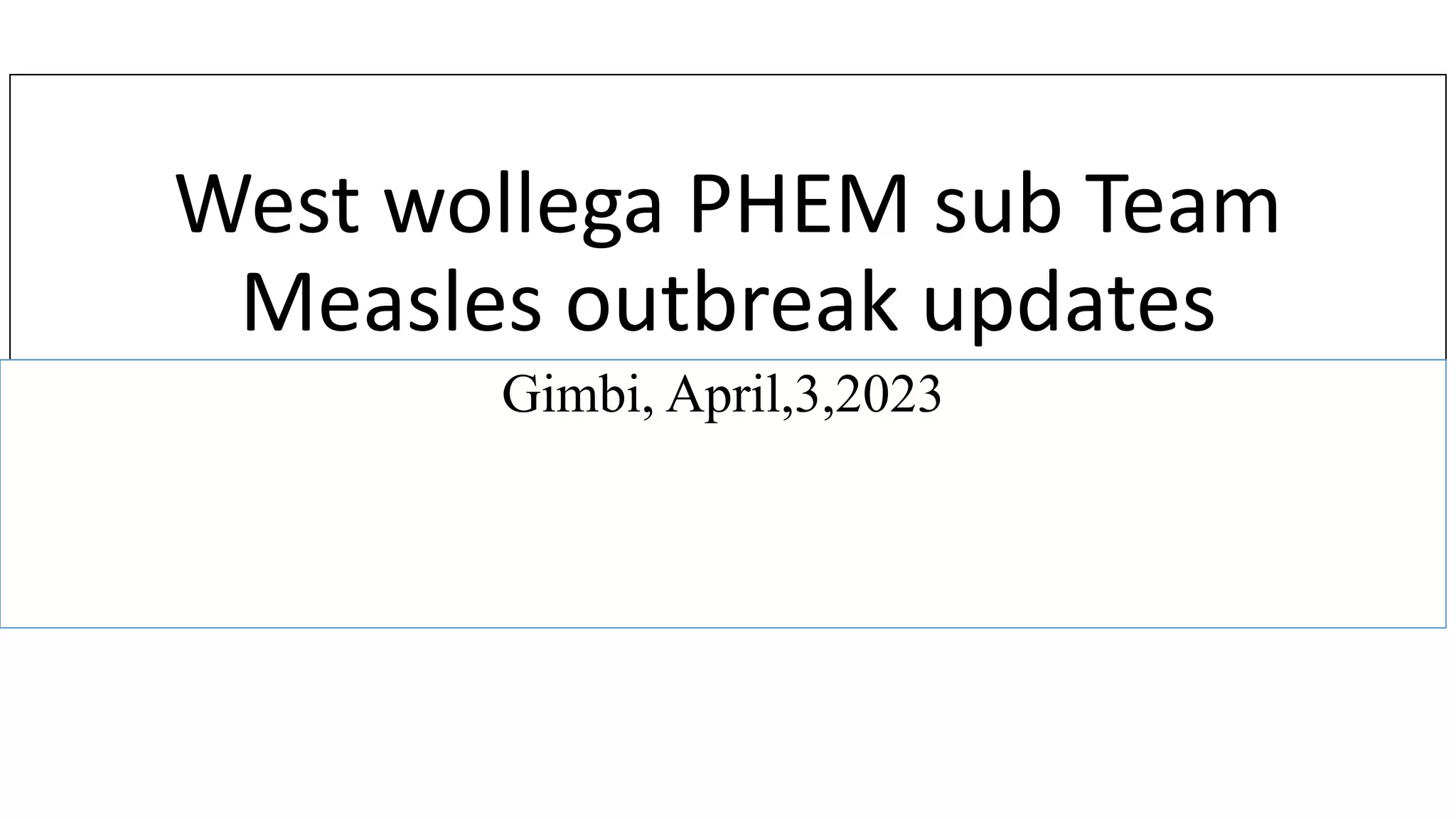 West wollega PHEM sub Team Measles outbreak updates-1.pptx
