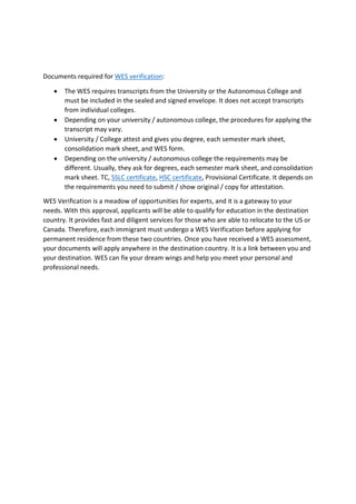 What is the procedure for WES verification? | PDF