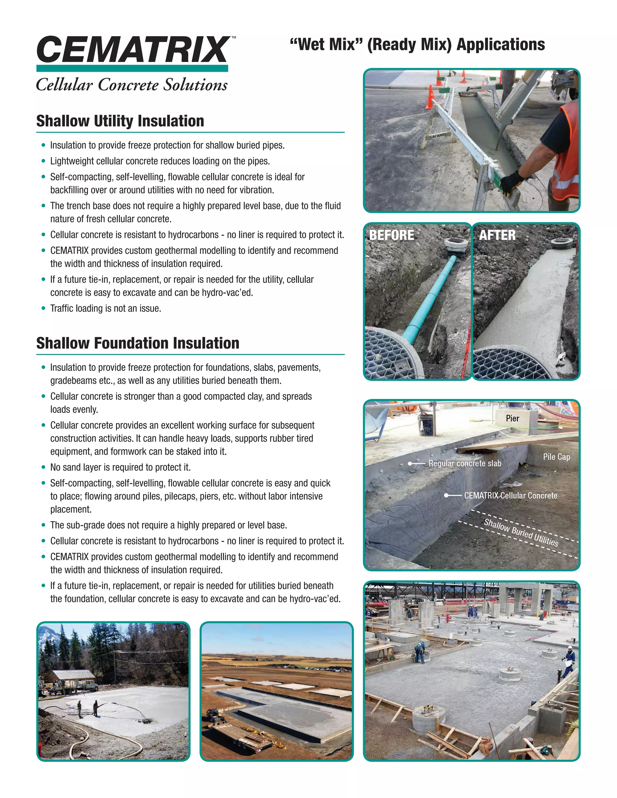 CEMATRIX Cellular Concrete - Wet Mix (Ready Mix) Applications | PDF