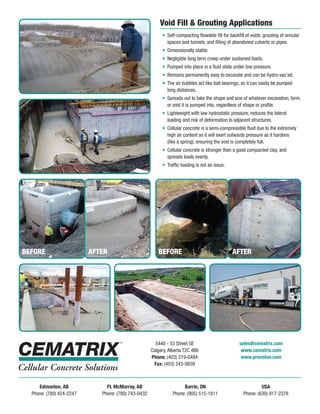 CEMATRIX Cellular Concrete - Wet Mix (Ready Mix) Applications | PDF