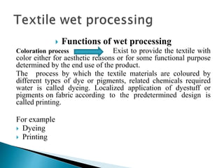 Wet processing introduction ppt | PPTX