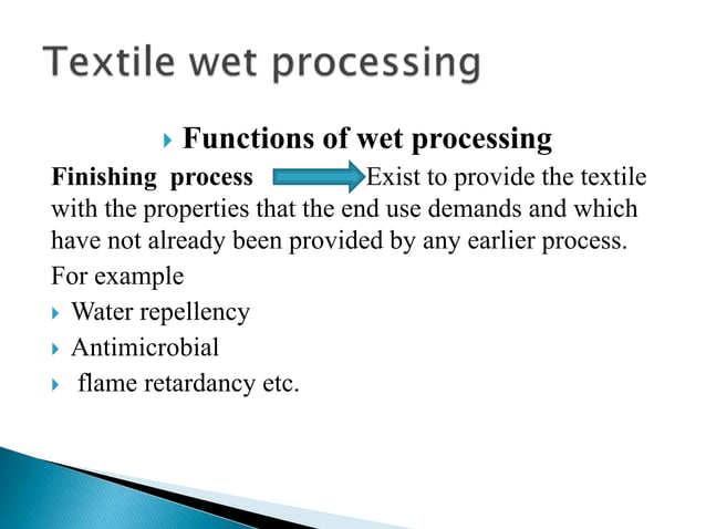 Wet processing introduction ppt | PPTX