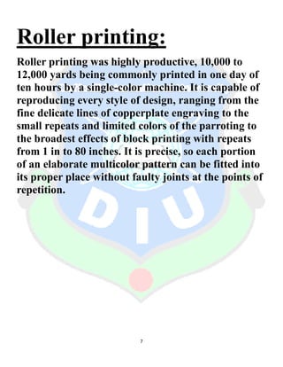 Textile printing & Finishing machinery | PDF