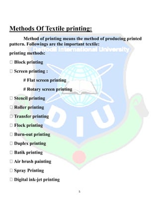 Textile printing & Finishing | PDF