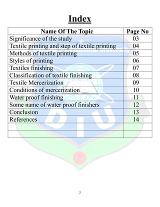 Textile printing & Finishing | PDF