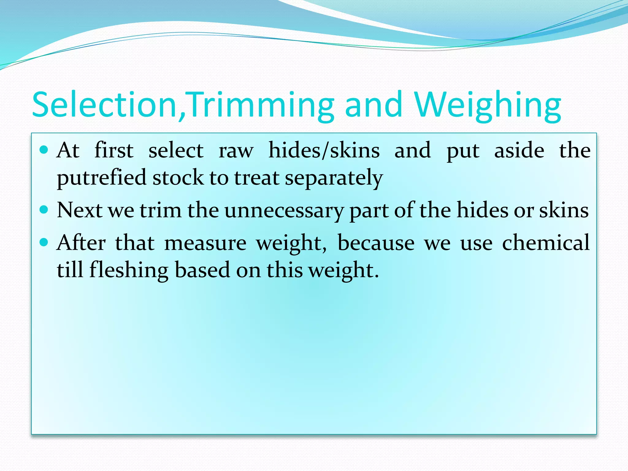 Wet blue production of cow hides | PPTX