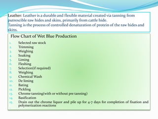 Wet blue production of cow hides | PPTX