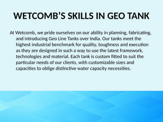 Reform Water Management system with Best Geo Line Tanks in India! | PPT