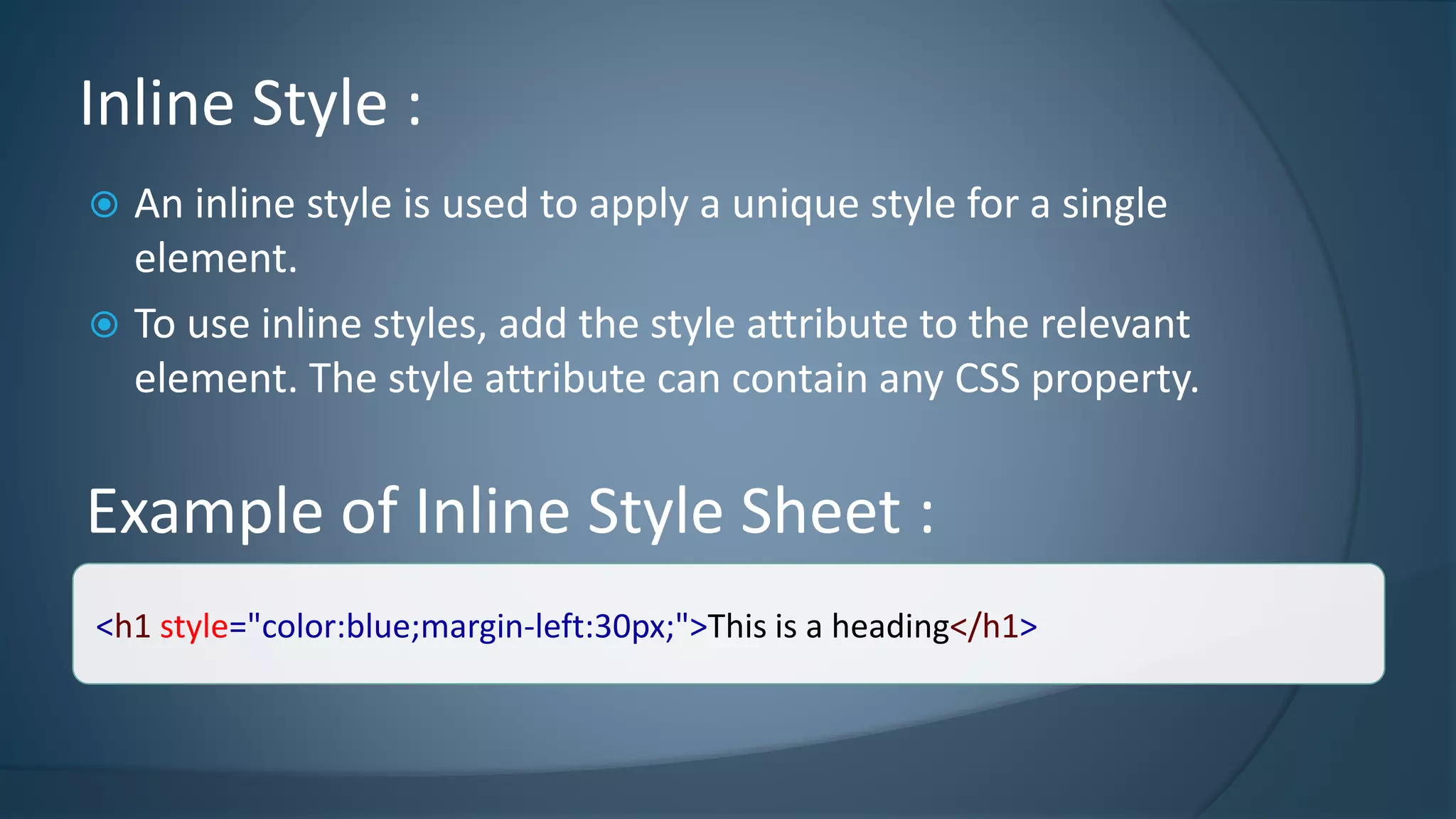 Basics of Cascading Style sheets | PPT