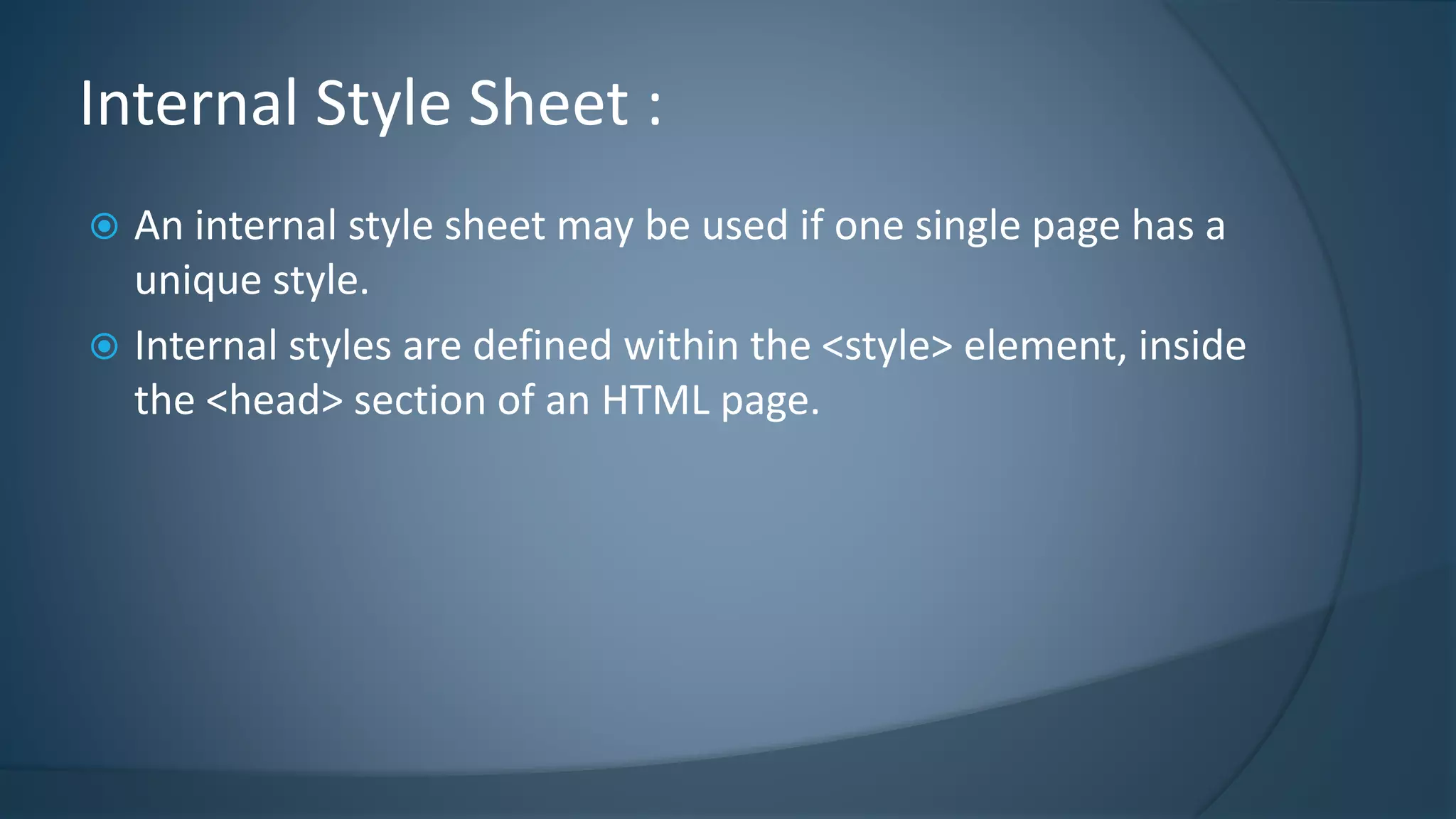 Basics of Cascading Style sheets | PPT