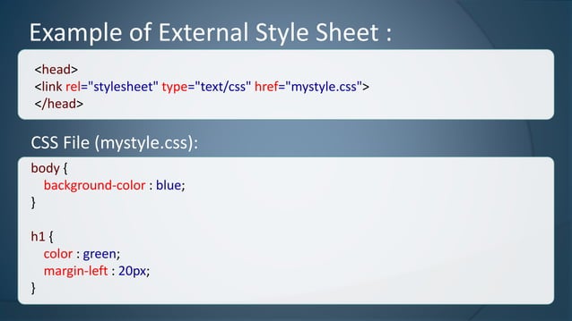 Basics of Cascading Style sheets | PPT