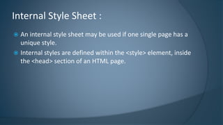 Basics of Cascading Style sheets | PPT