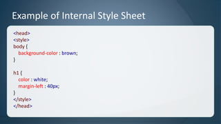 Basics of Cascading Style sheets | PPT