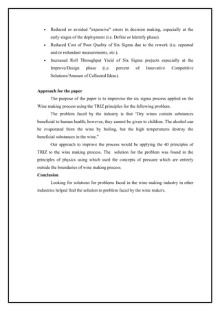 Applications in the Wine making industry | DOC