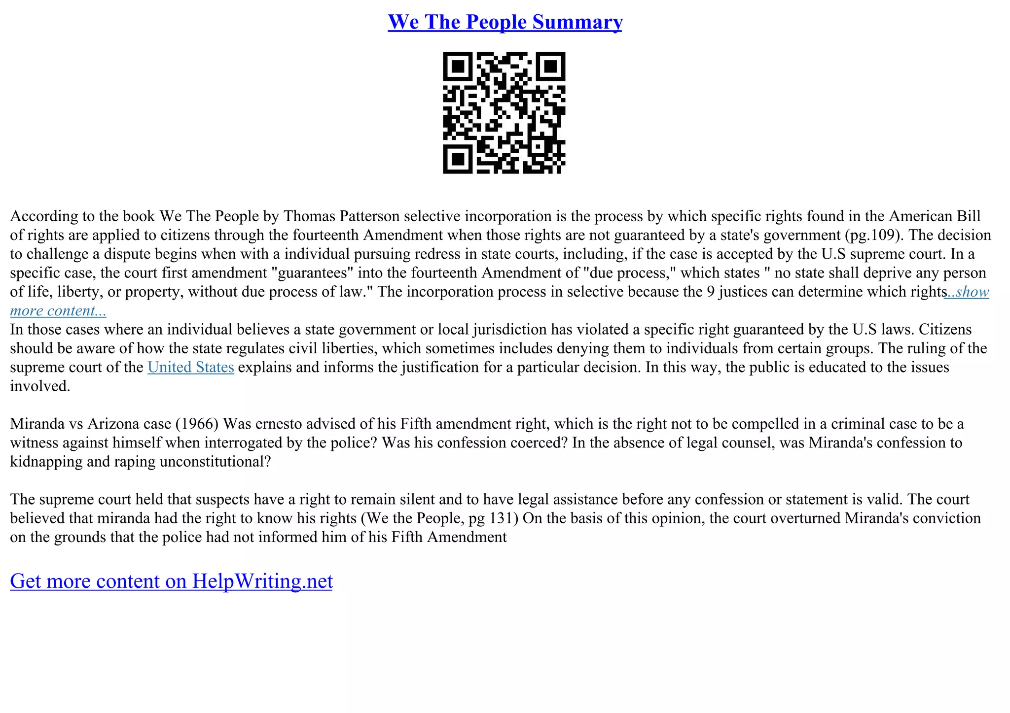We The People Unit 1 Essay | PDF