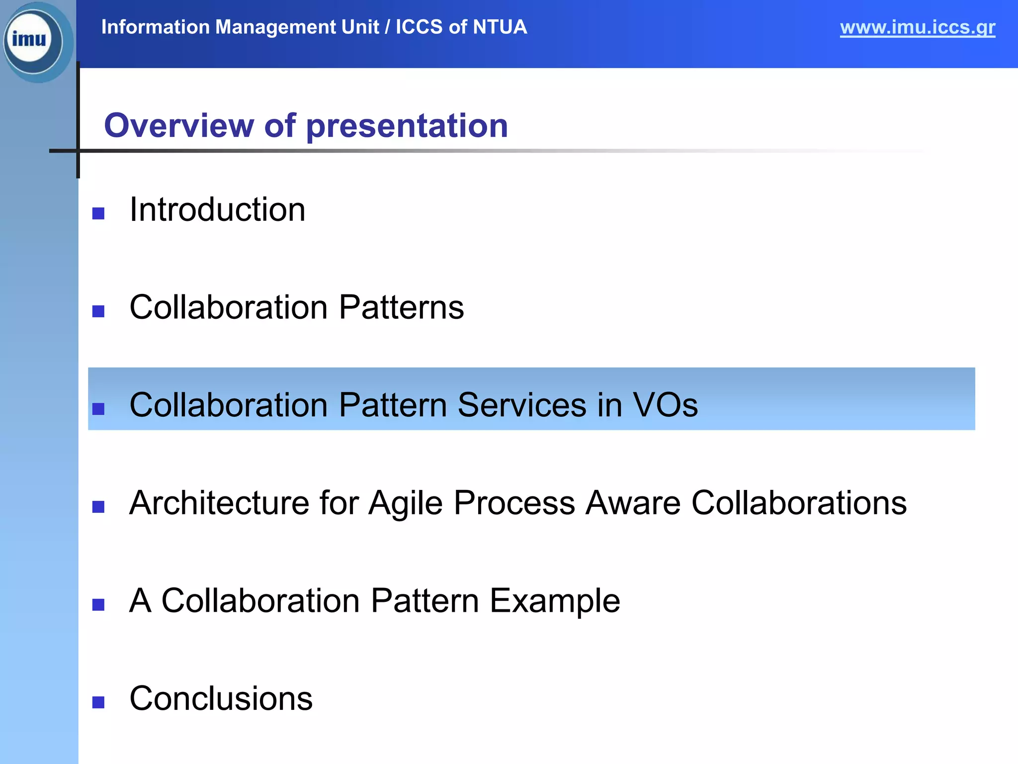 An Architecture for Collaboration Patterns in Agile Event-Driven Environments | PPT