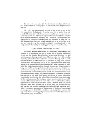 Wetland paddy bill-KERALA. | PDF