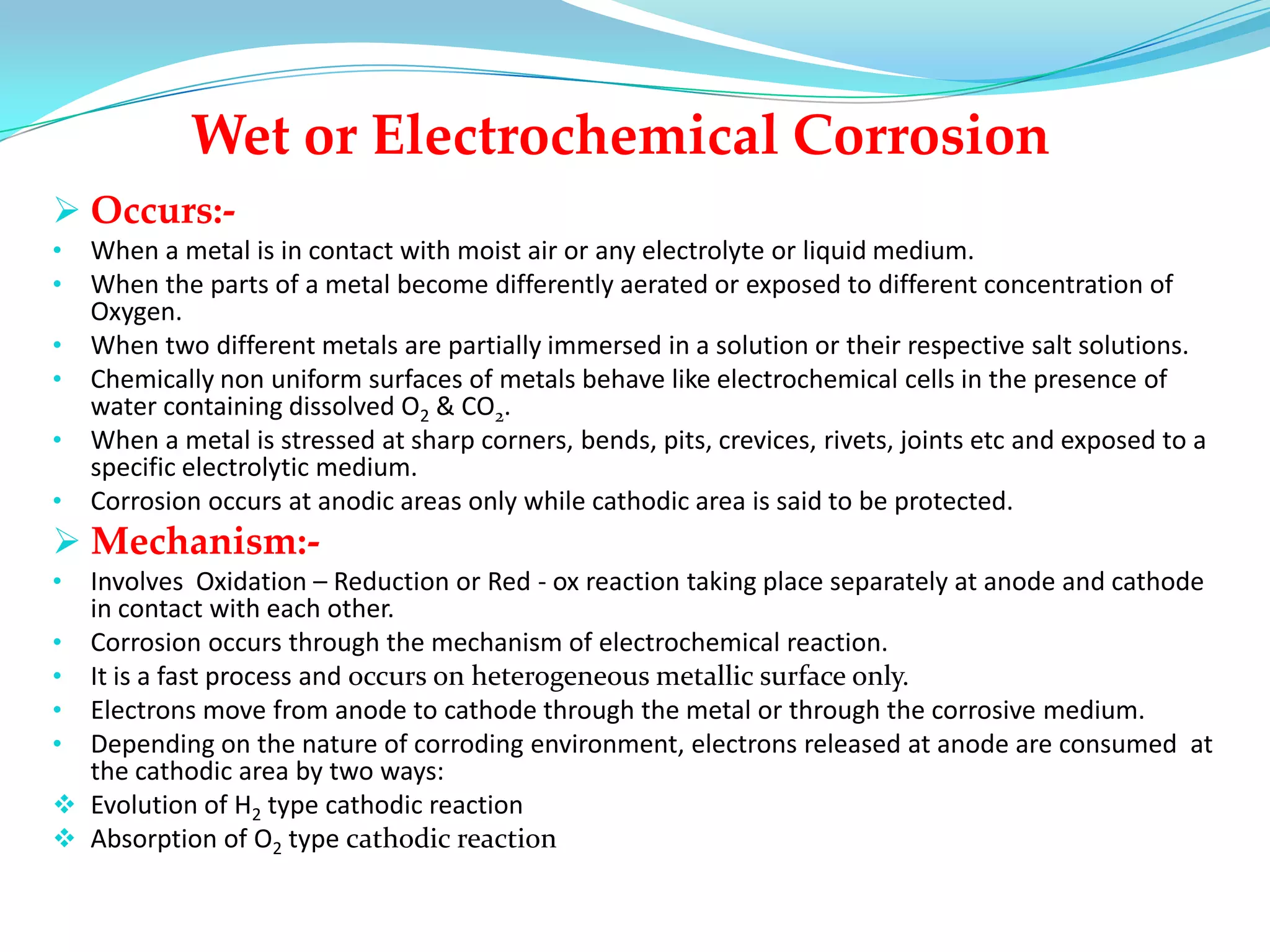 Wet Or Electrochemical Corrosion Ppt Free Download