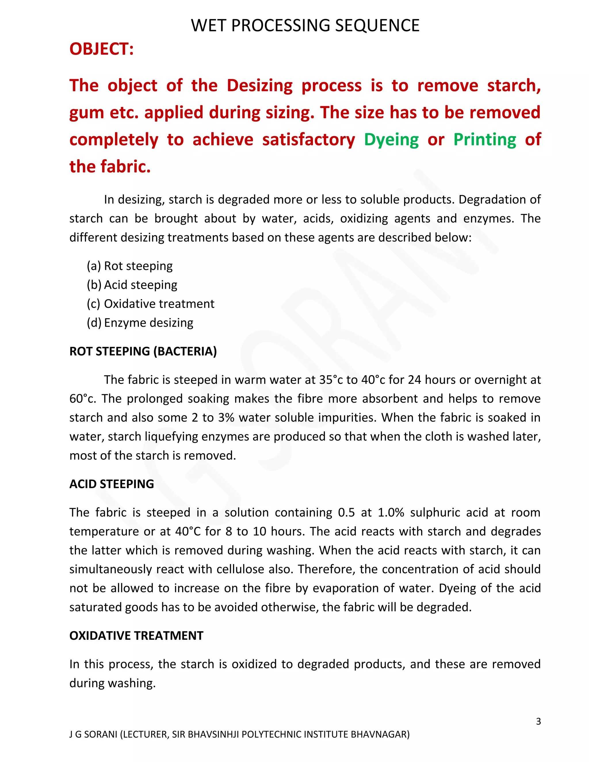 Wet processing sequence for printing prepareation | PDF