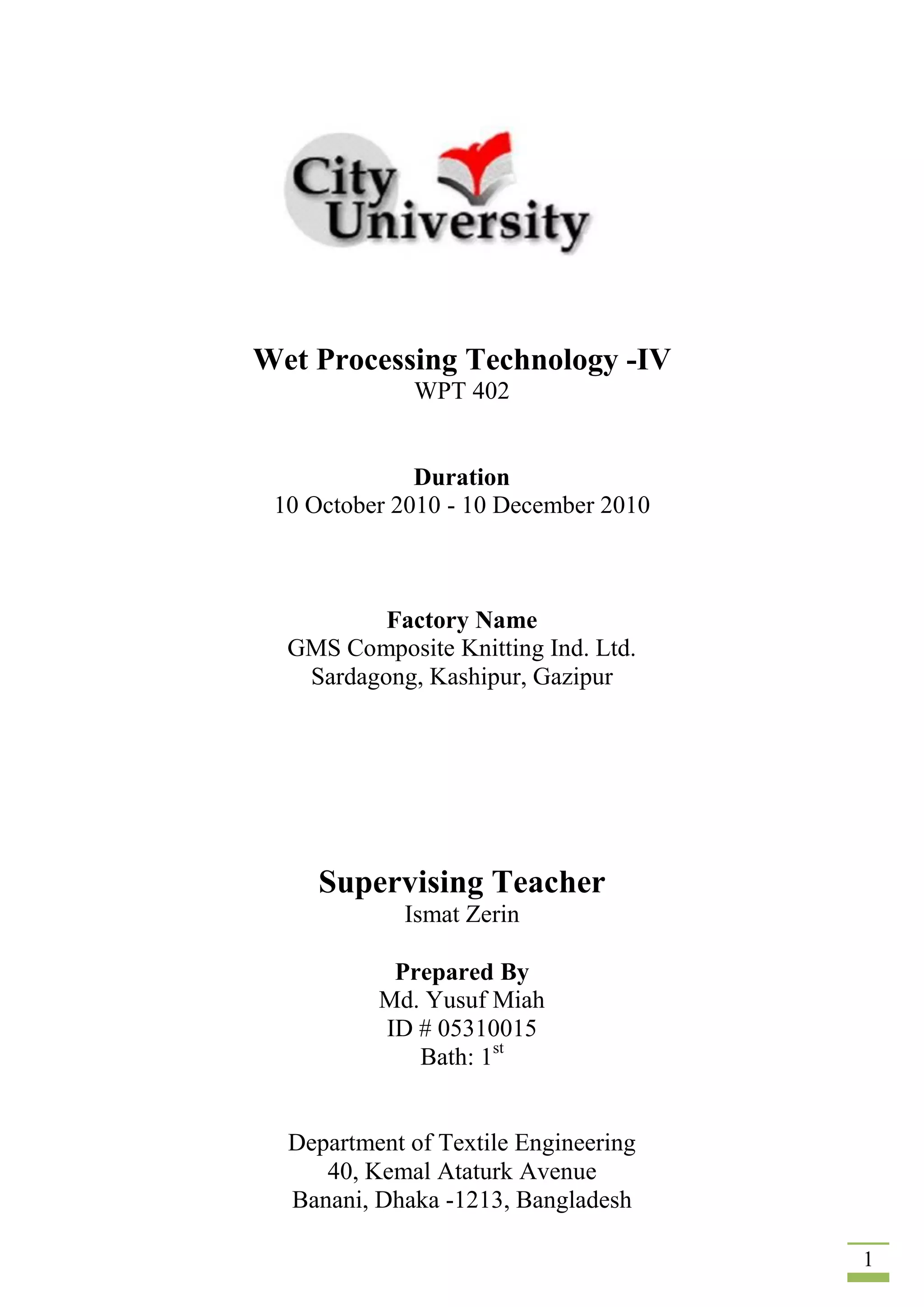 Wet Processing Technology | PDF