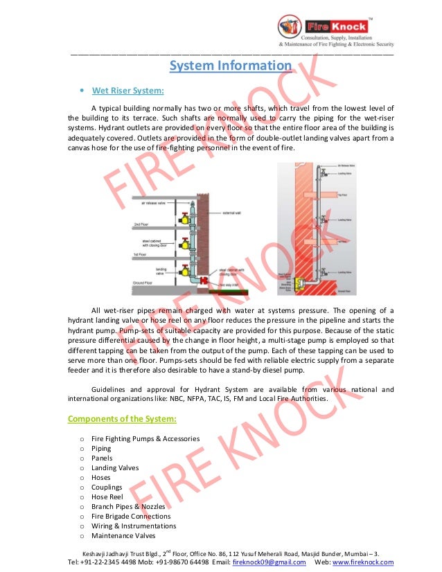 Wet riser fire hydrant system