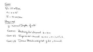 hydraulics and advanced hydraulics solved tutorials | PDF