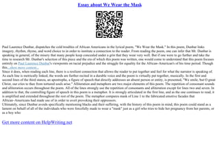 We Wear The Mask Dunbar Analysis | PPT