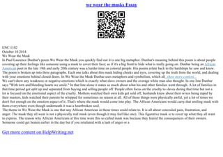 We Wear The Mask Dunbar Analysis | PPT